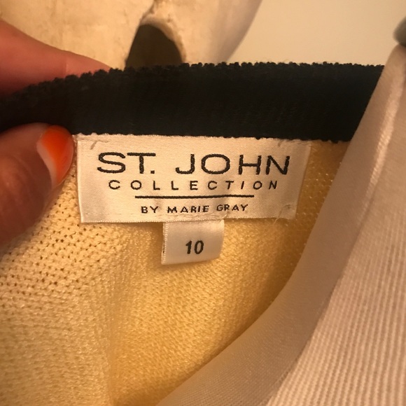 St. John Collection | Other | Pastel Yellow St John Collection Cardigan ...